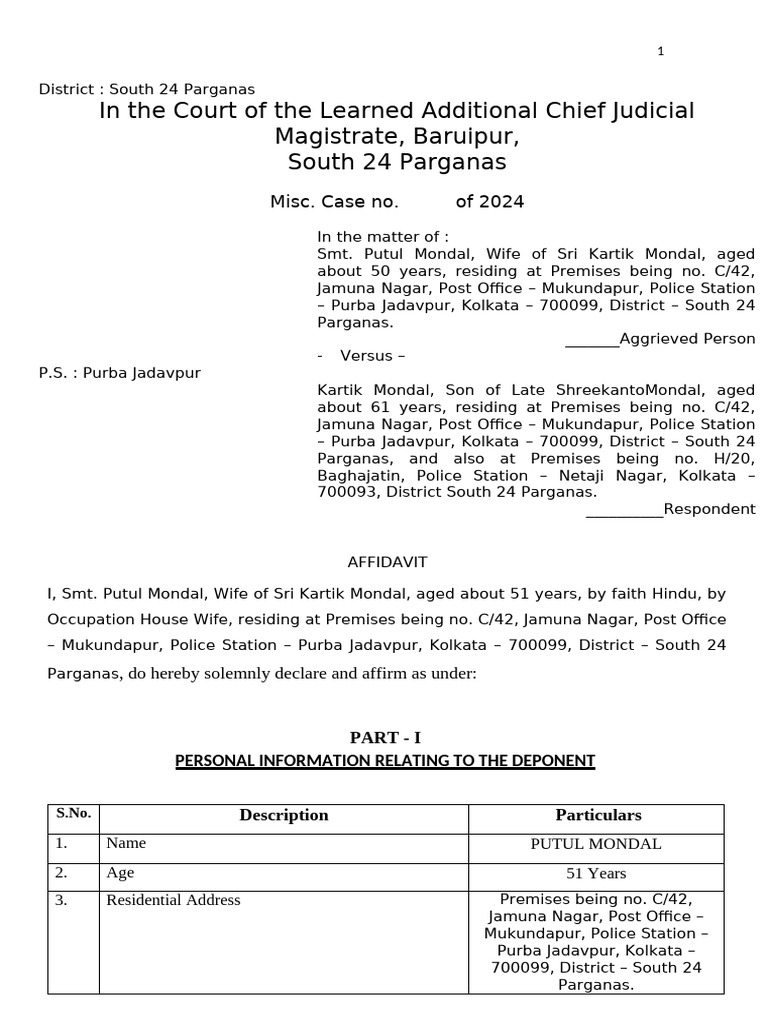 Affidavit of Assets and Liabilities - AC-745-2023 - Putul Mondal ...