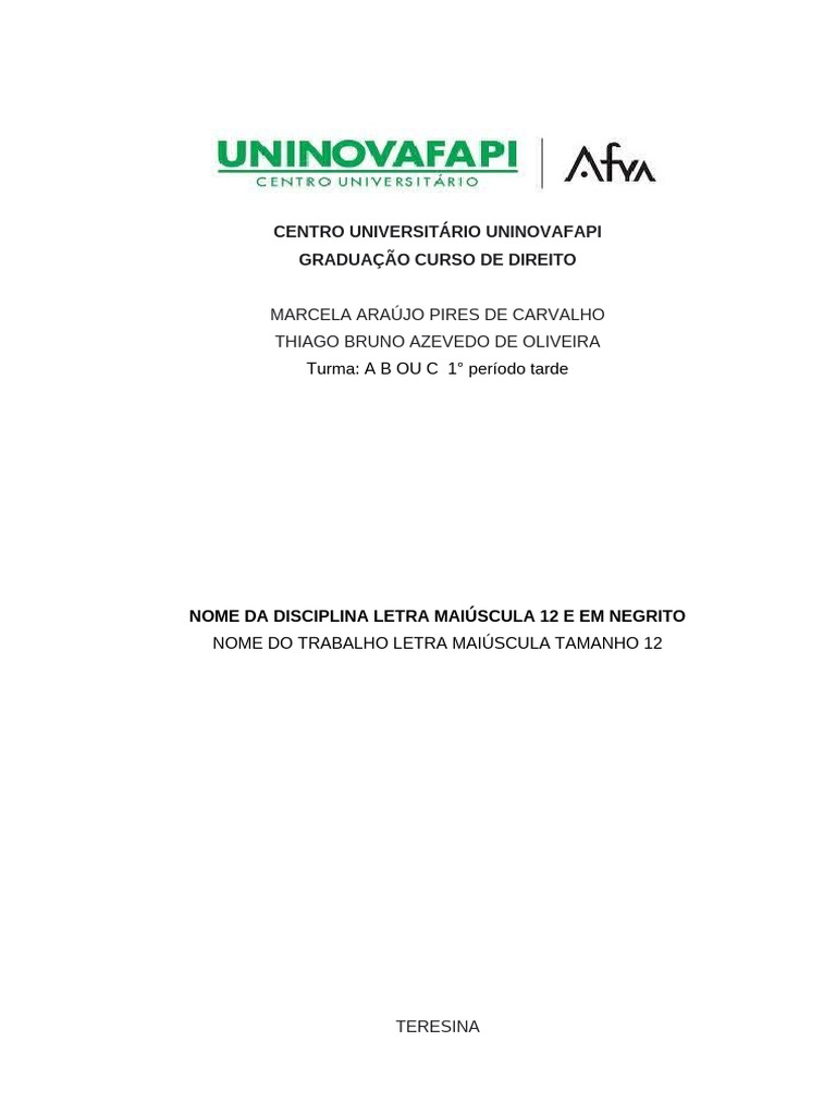 Modelo de Capa ABNt | PDF