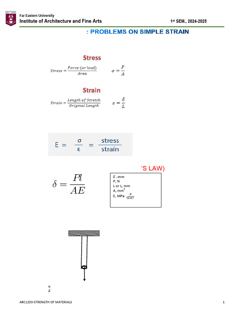 Week 7-Problem On Simple Strain | PDF