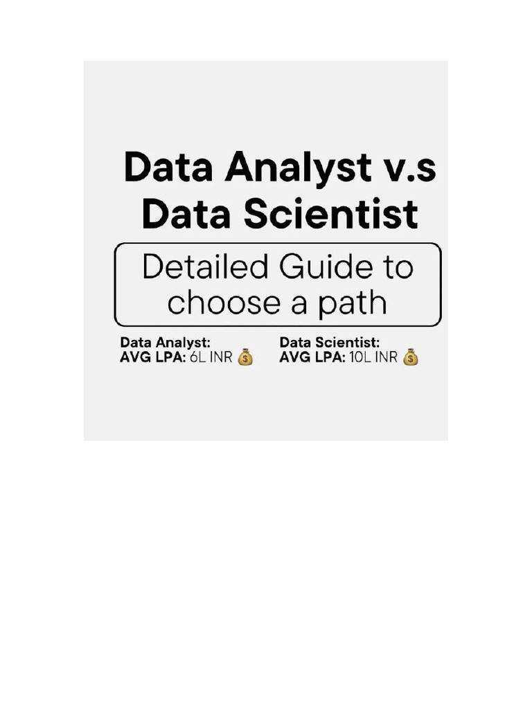 Data Analyst VS Data Scientist | PDF