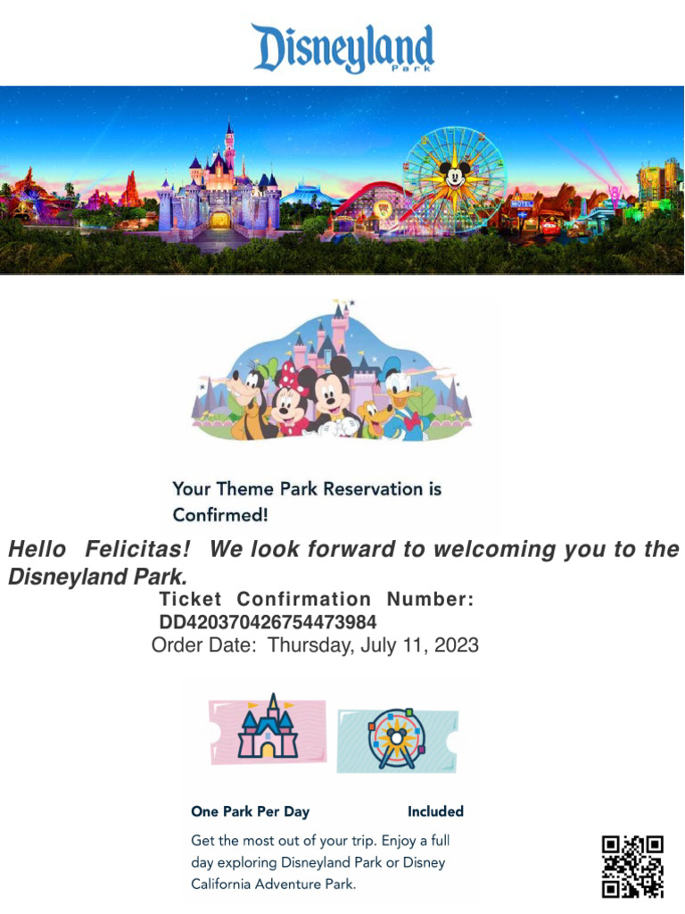 Ticket Disneyland Park | PDF