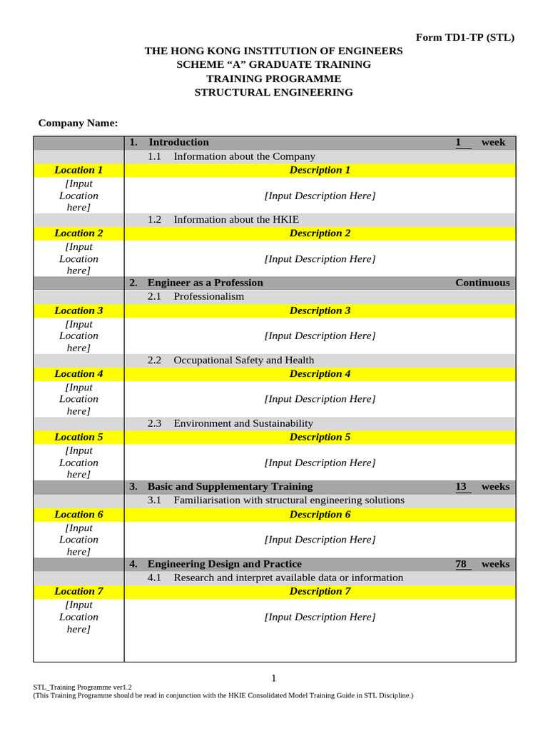 STL - Training Programme Ver1.2 | PDF
