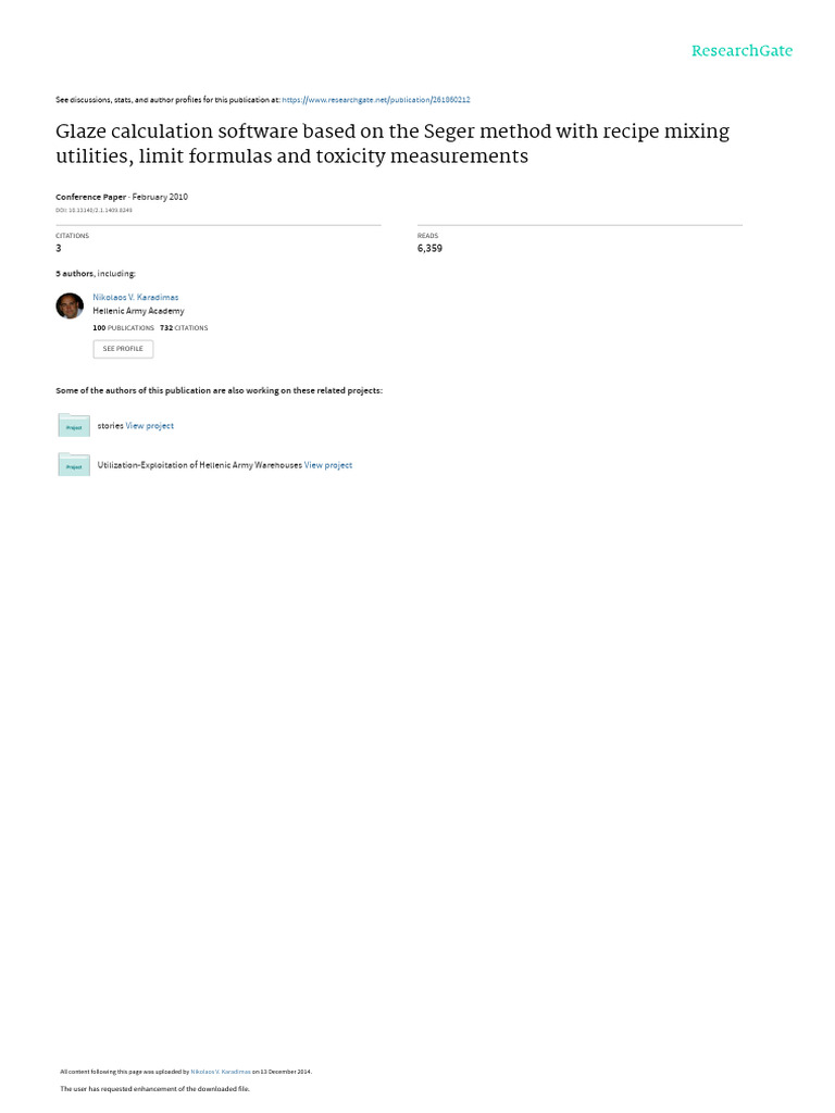 Glaze Calculation Software Based On The Seger Meth | PDF