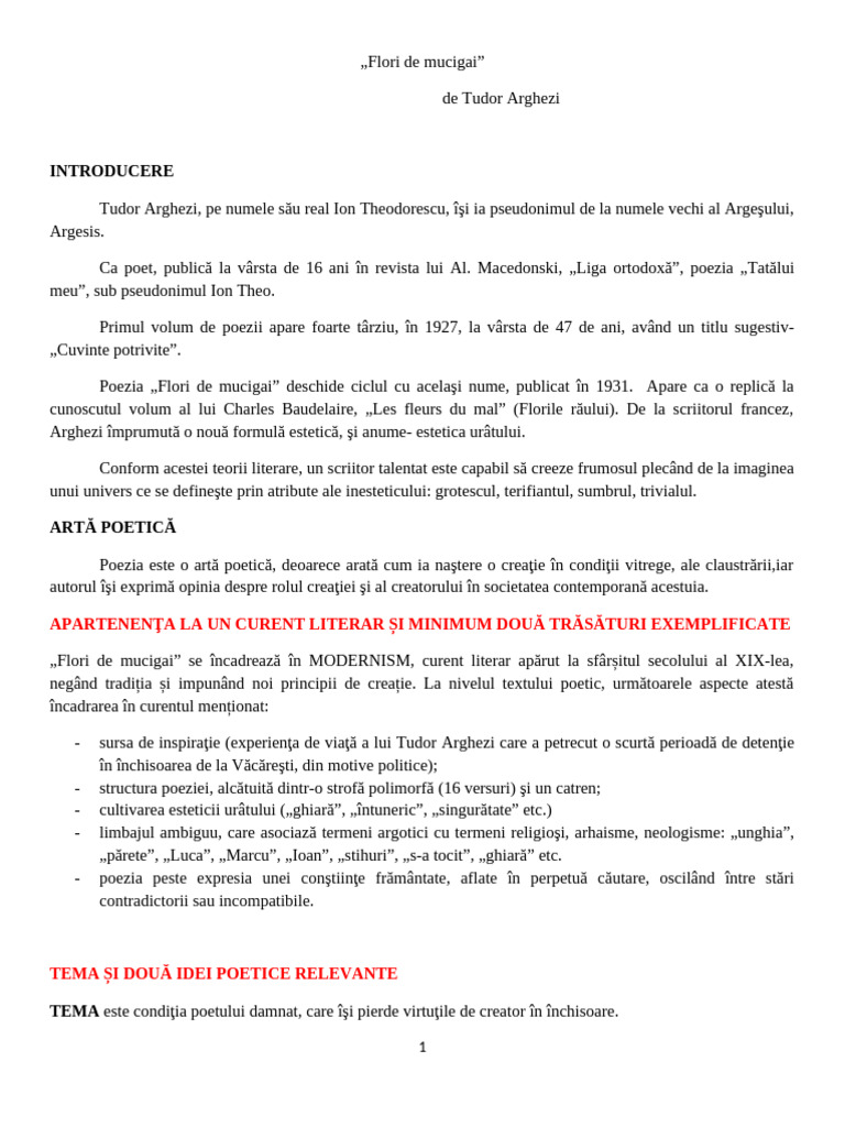 Flori de Mucigai | PDF