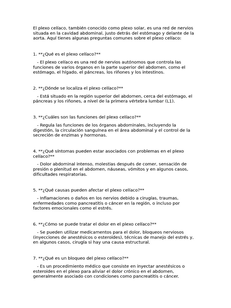 Anatomia - Plexo Celíaco | PDF
