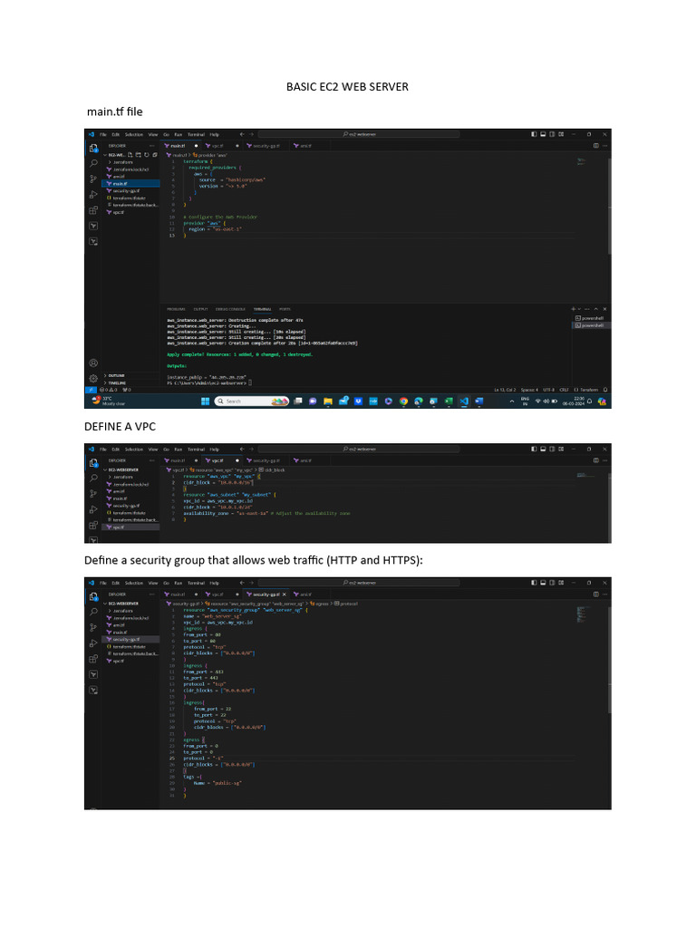 Automating AWS EC2 Web Server Setup With Terraform | PDF