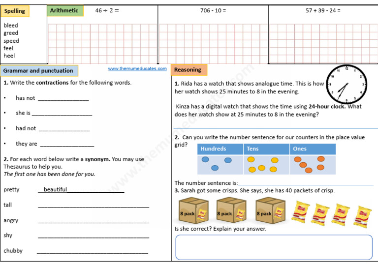 Yr3 Sheet A Day 6 | PDF