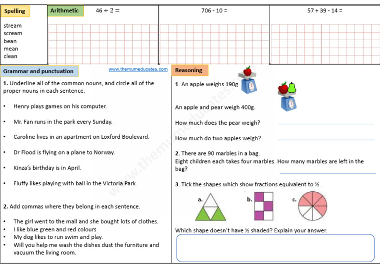 Yr3 Sheet A Day 4-1 | PDF