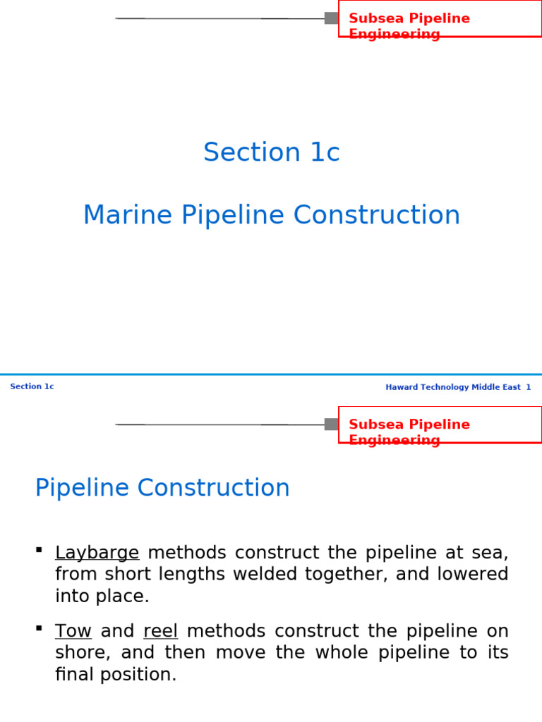 Section 1c - Pipeline Installation Methods | PDF | Mechanical Engineering