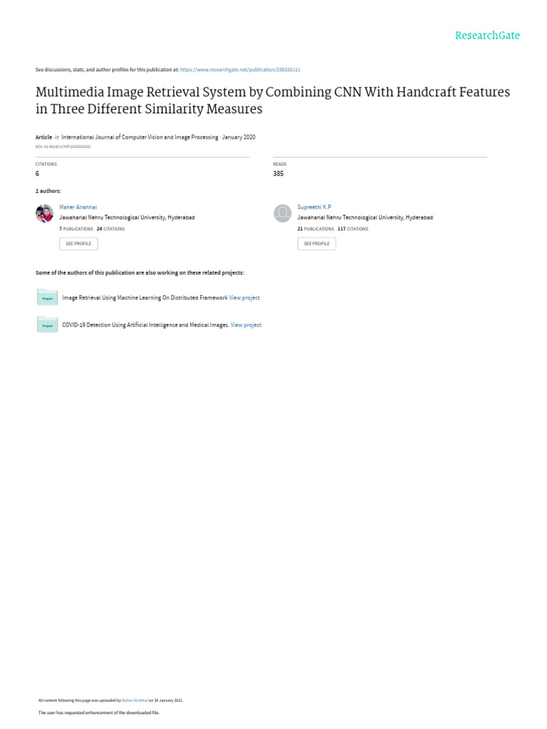 Multimedia Image Retrieval System by Combining CNN With Handcraft Features in Three Different ...