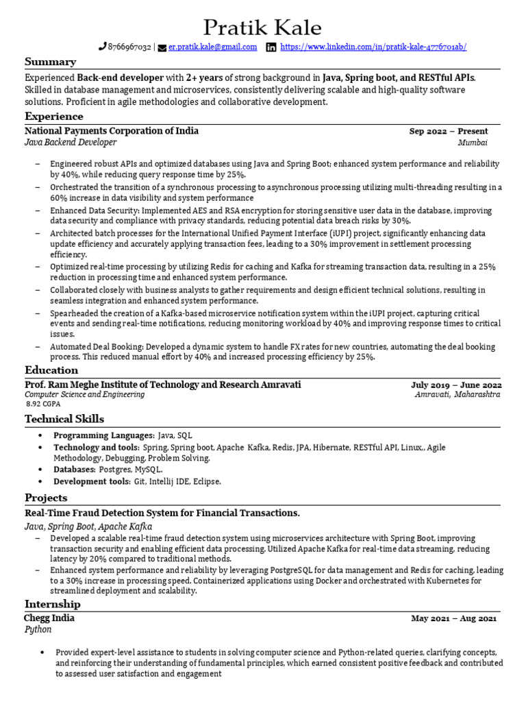 Pratik Resume | PDF | Postgre Sql | Databases