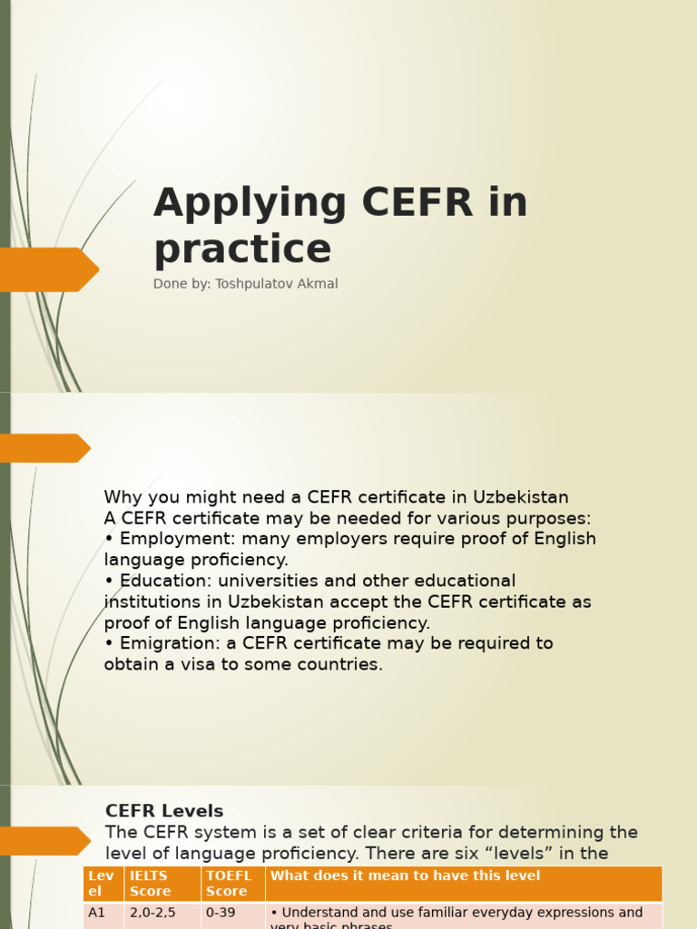 3.applying CEFR in Practice | PDF