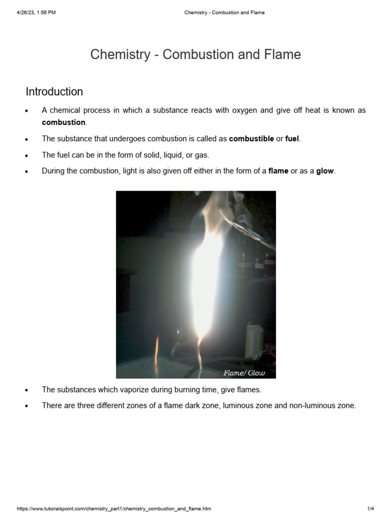 Chemistry - Combustion and Flame | PDF | Combustion | Fires
