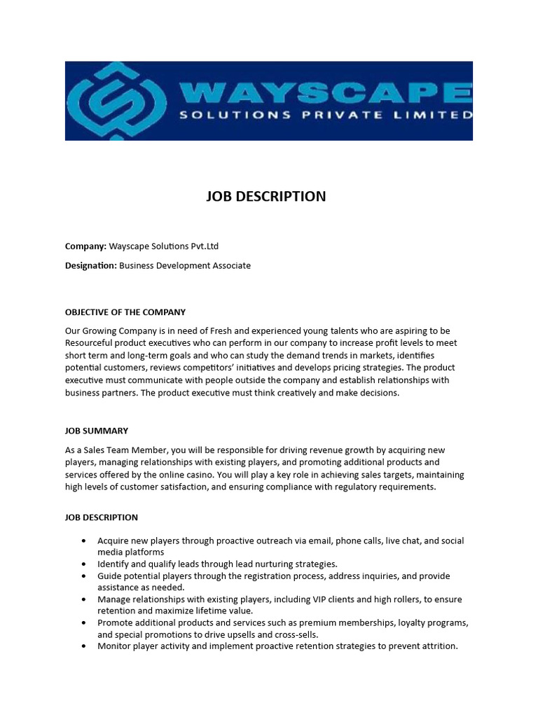 Business Development Associate JD | PDF | Sales | Business