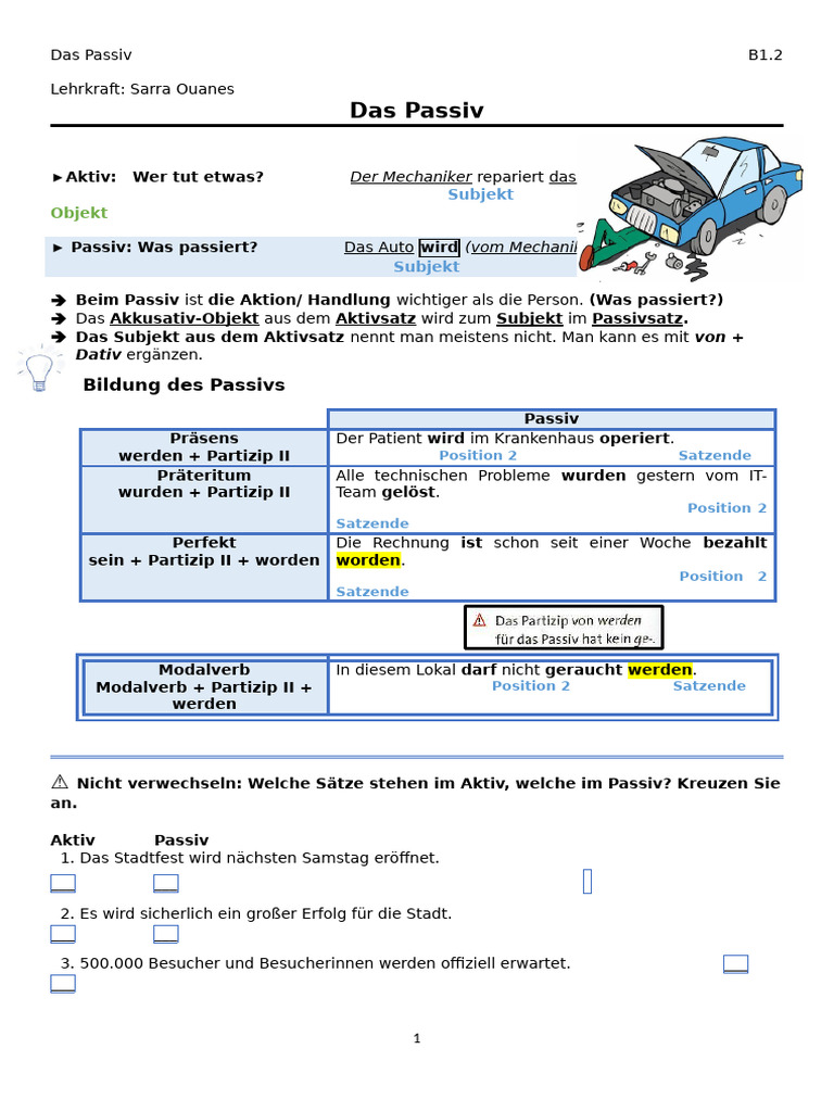 Lektion 10 - Das Passiv | PDF