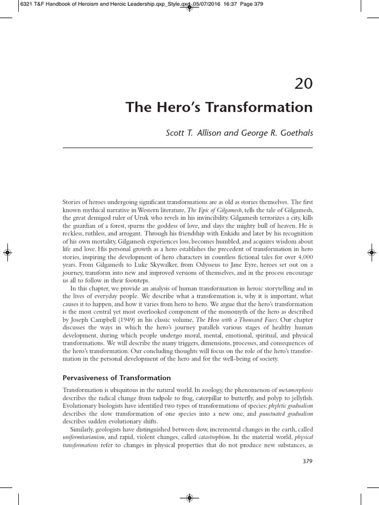 Handbook of Heroism and Heroic Leadership 1st Chap 20 | PDF