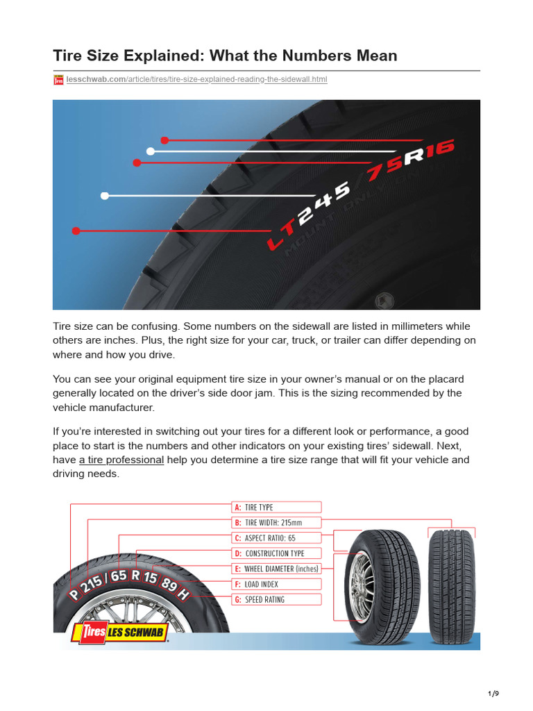 Tire Size Explained What The Numbers Mean | PDF | Tire | Vehicles