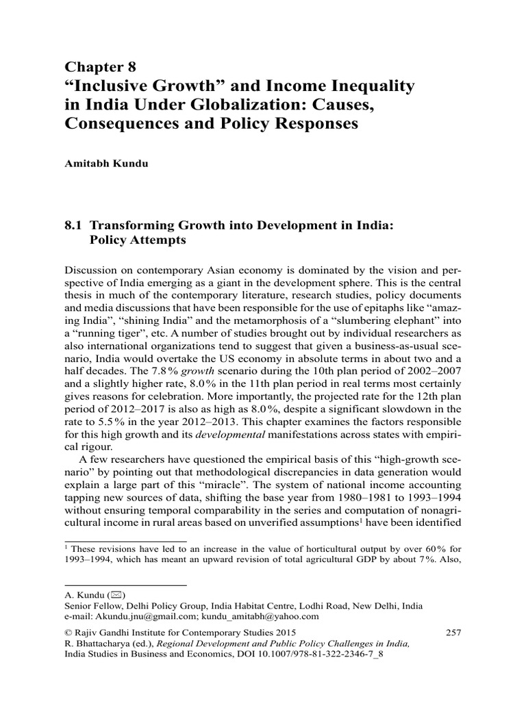 Income Inequality and Inclusive Growth | PDF | Economic Inequality ...