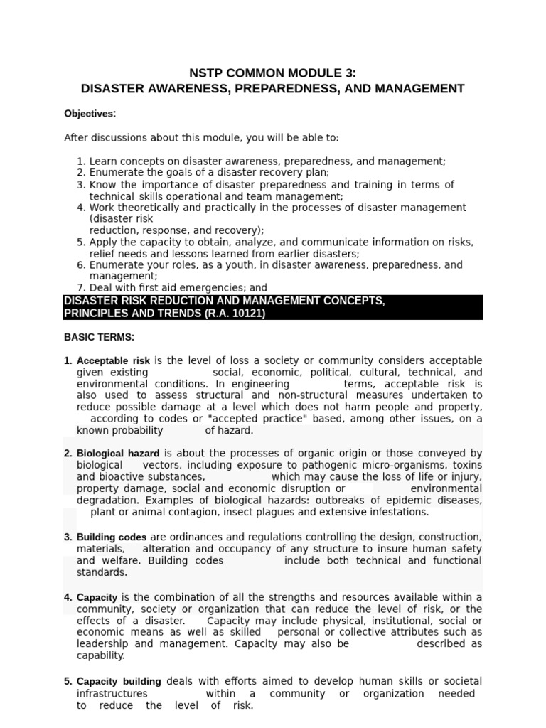 3-Common-Module-3-Disaster Awareness Preparedness and Management ...
