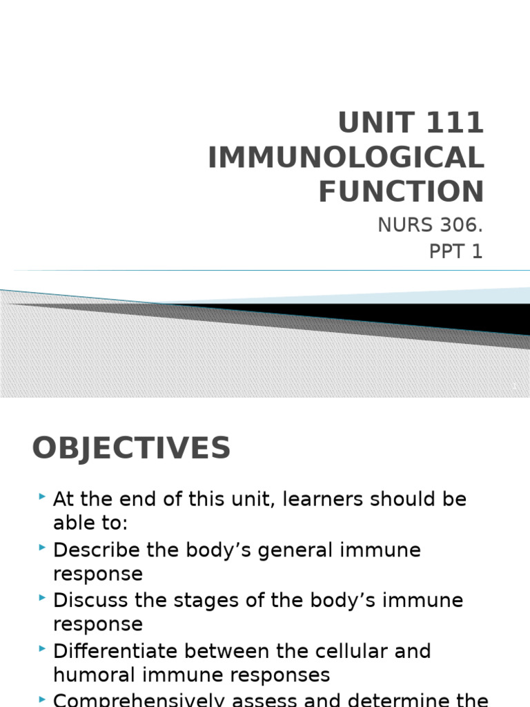 Unit 111 Immunological Functions Ppt1 | PDF