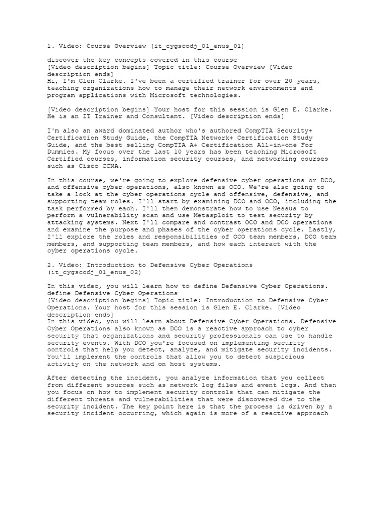 Introduction To Cyber Operations | PDF