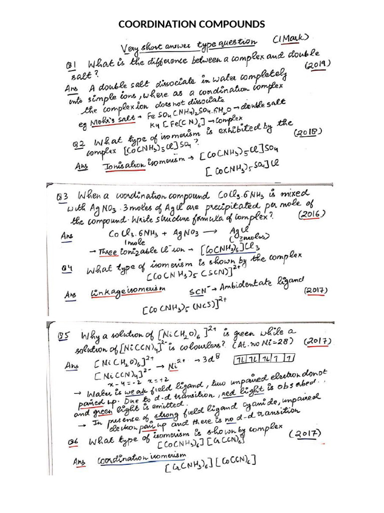 Coordination Compounds | PDF