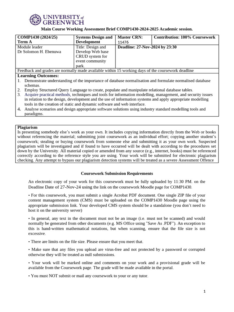 1430 - System Design and Development | PDF
