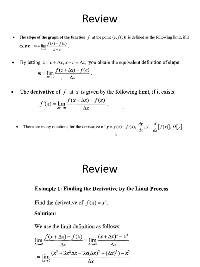 A Review of Finding Derivatives - PDF - 276809 | PDF