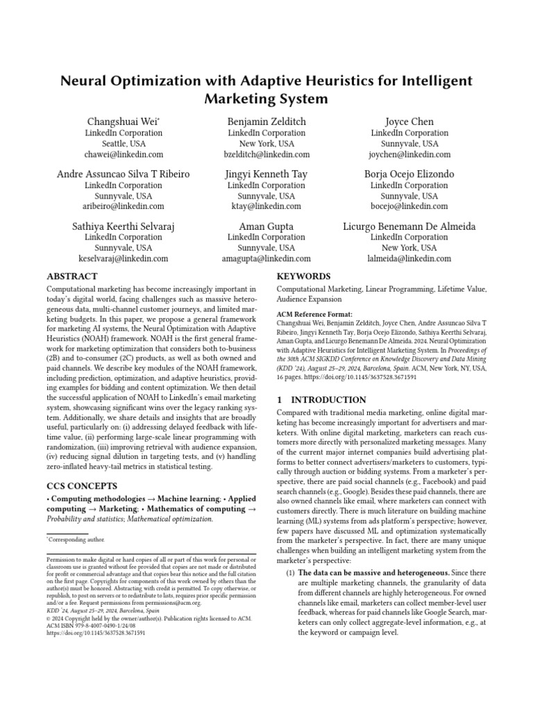 Neural Optimization With Adaptive Heuristics For Intelligent Marketing System | PDF
