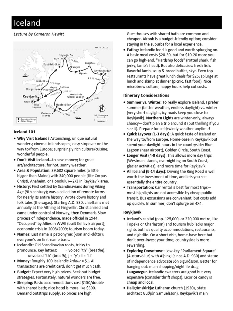 Iceland Class Handout | PDF
