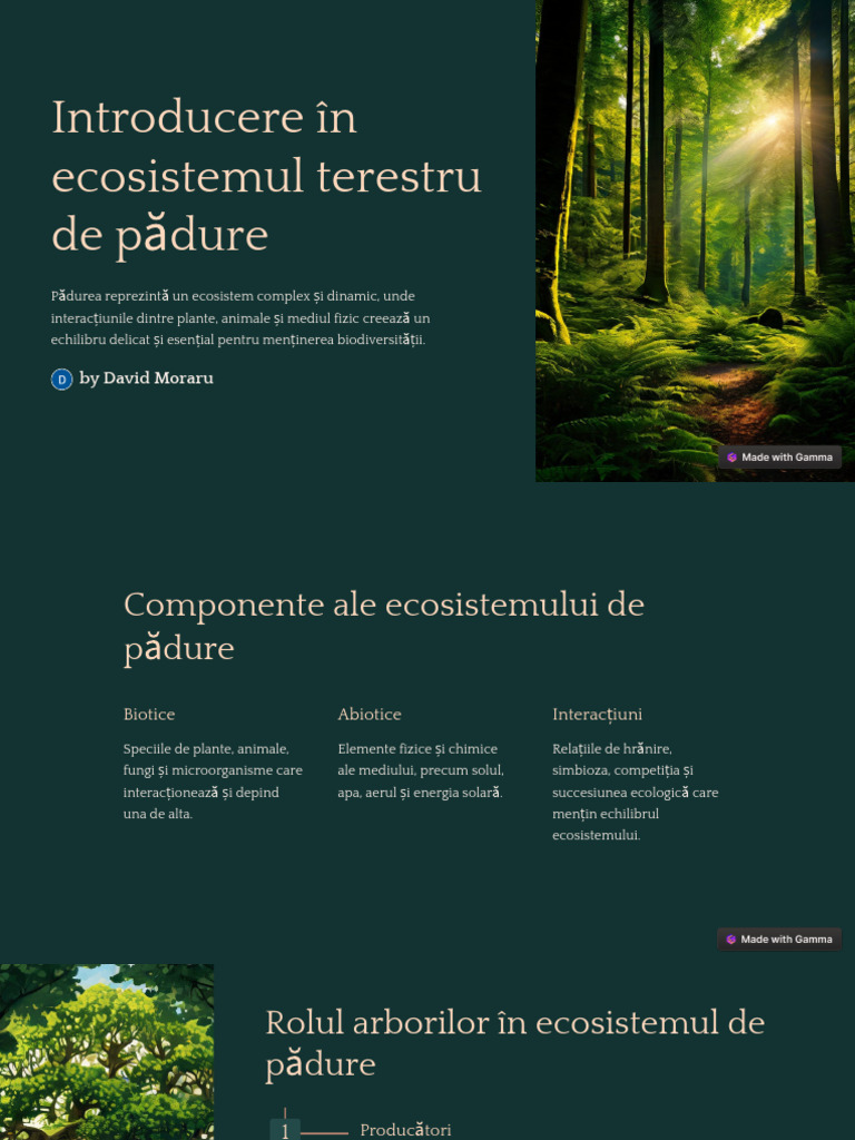 Introducere in Ecosistemul Terestru de Padure | PDF
