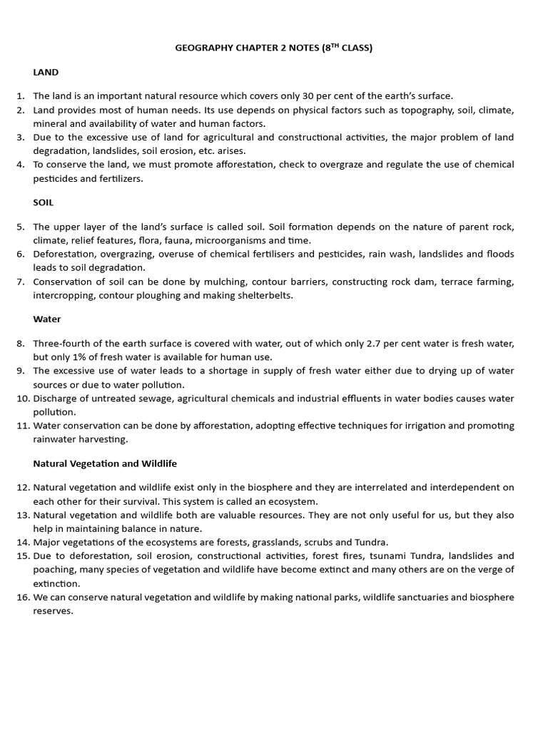 Geography Chapter 2 Notes | PDF