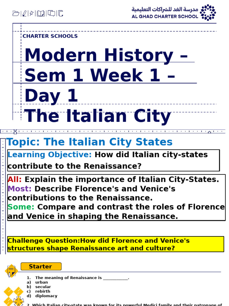 Grade 12 - Week 1 - Day 1 - Renaissance Begins-1 | PDF