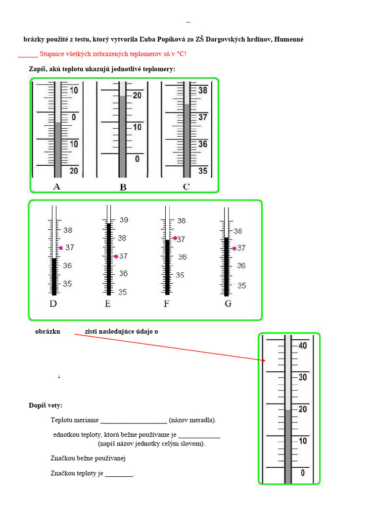 Meranie Teploty - Opakovanie | PDF