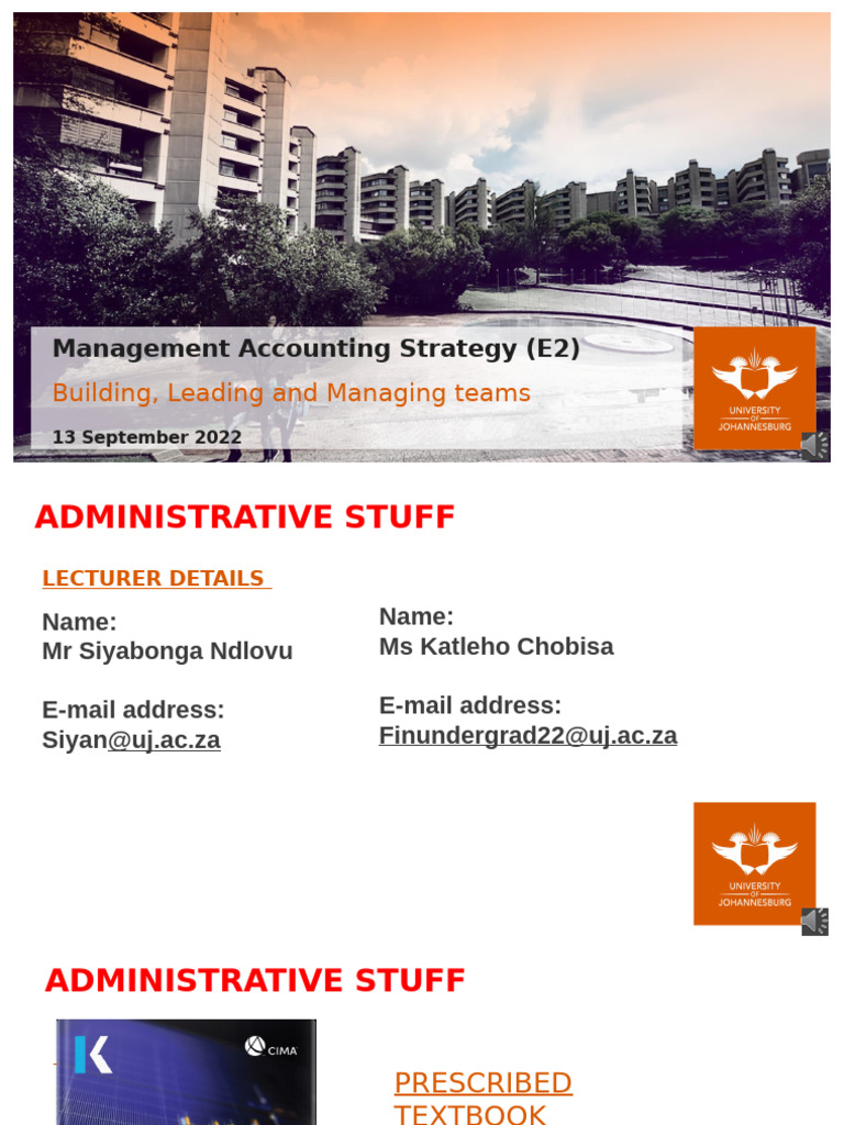 Management Accounting Strategy (E2) - Unit 2 - CH 7 - Building, Leading ...
