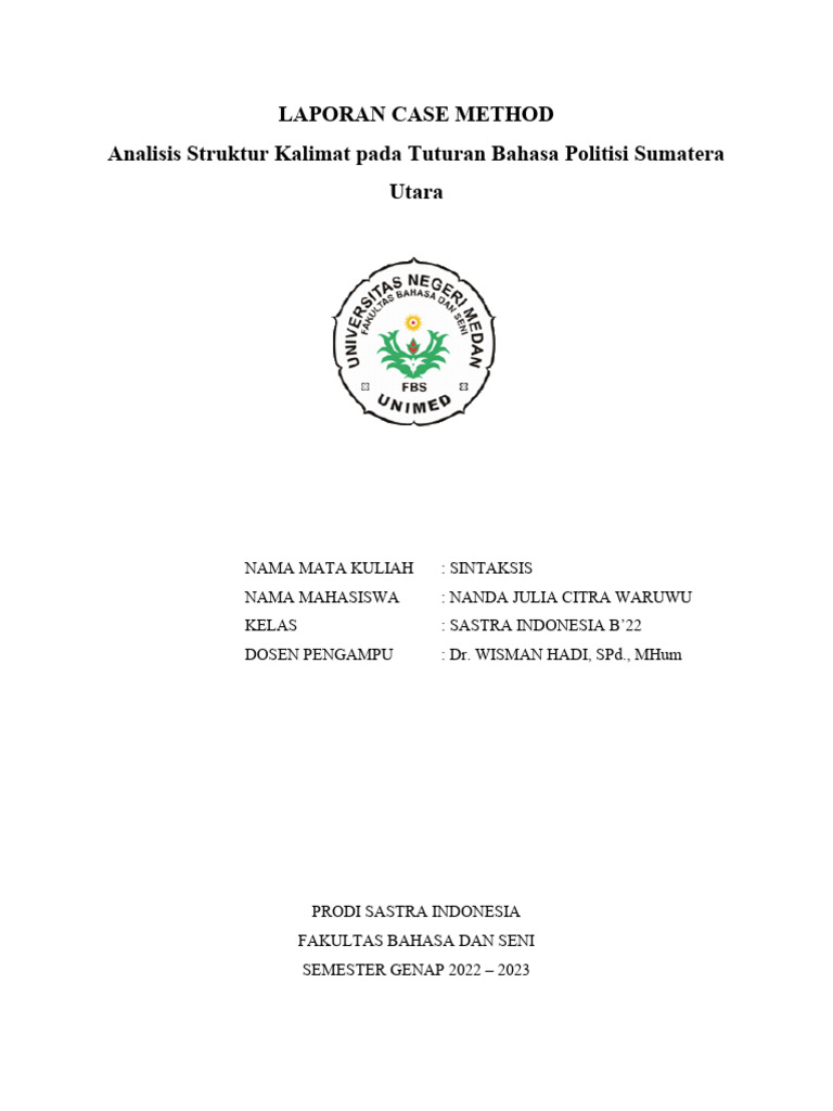 Nanda Julia C - 2223210042 - Case Method Sintaksis | PDF
