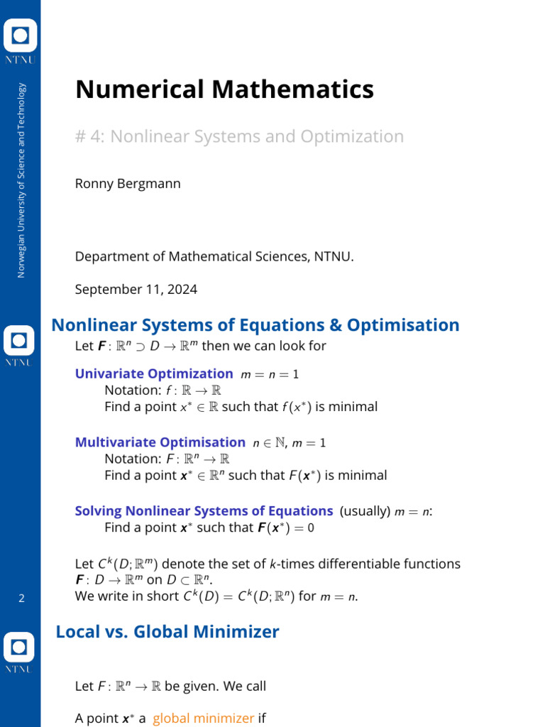 04 Nonlinear Systems and Optimization | PDF | Mathematical Optimization | Applied Mathematics