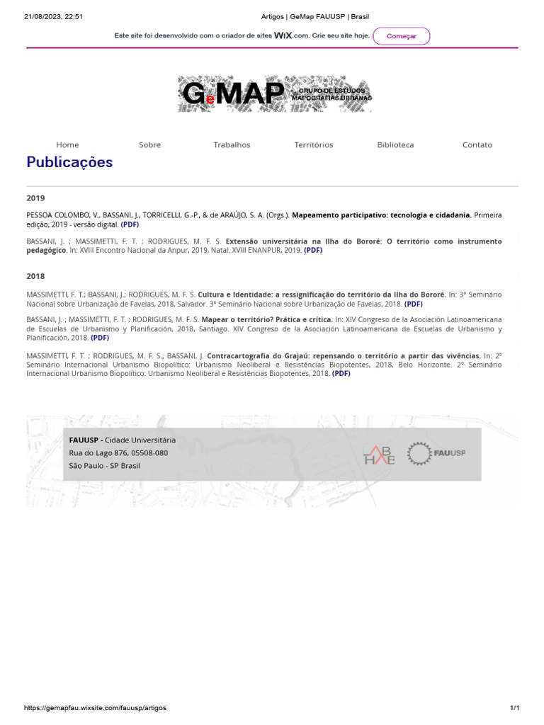 Artigos - GeMap FAUUSP - Brasil | PDF