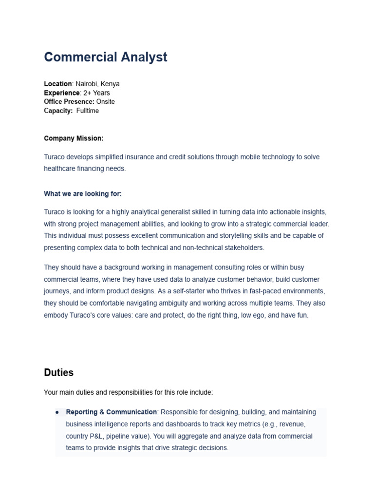 Commercial Analyst | PDF