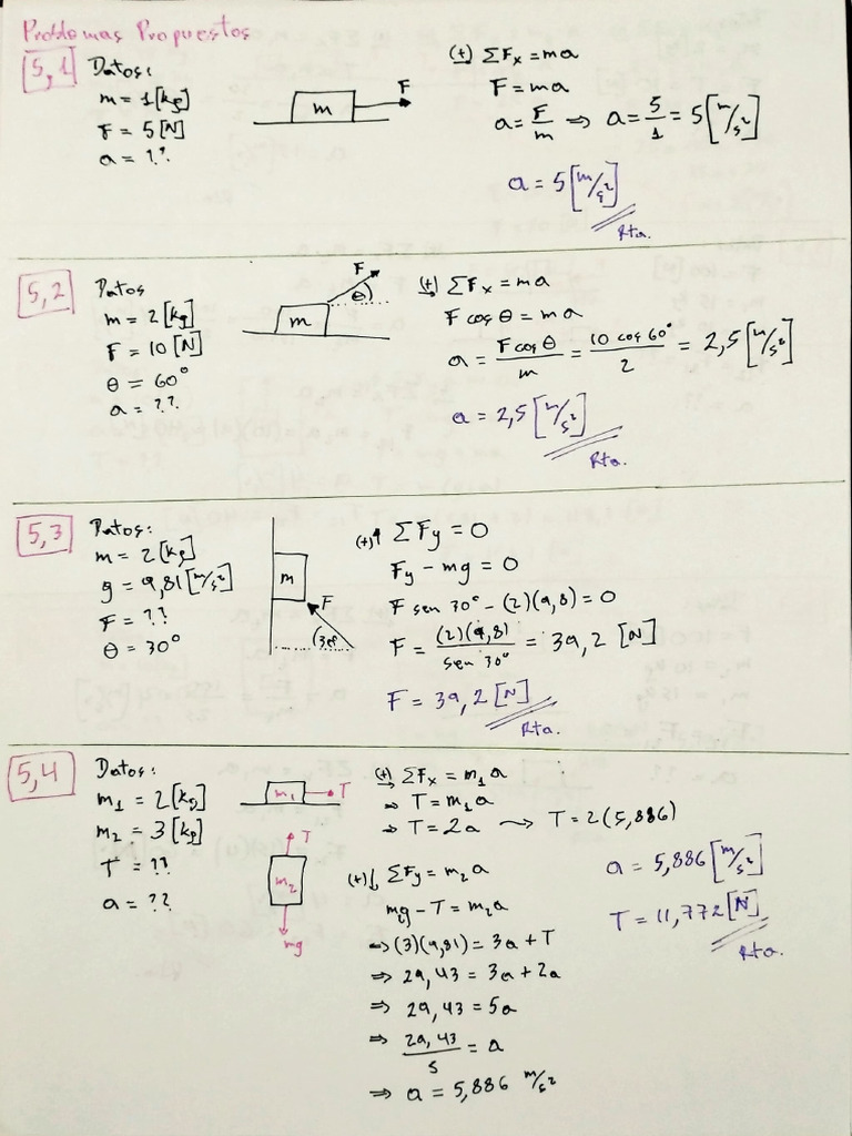 24 ejercicios resueltos Física | PDF