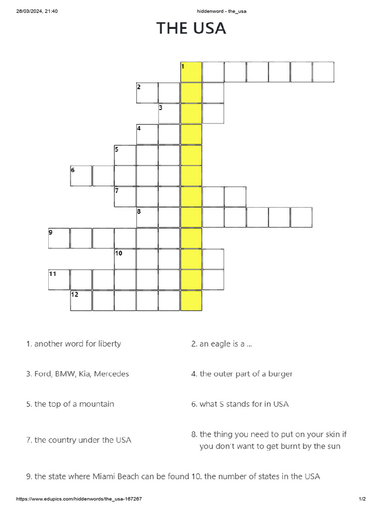 THE USA Crosswords Together | PDF