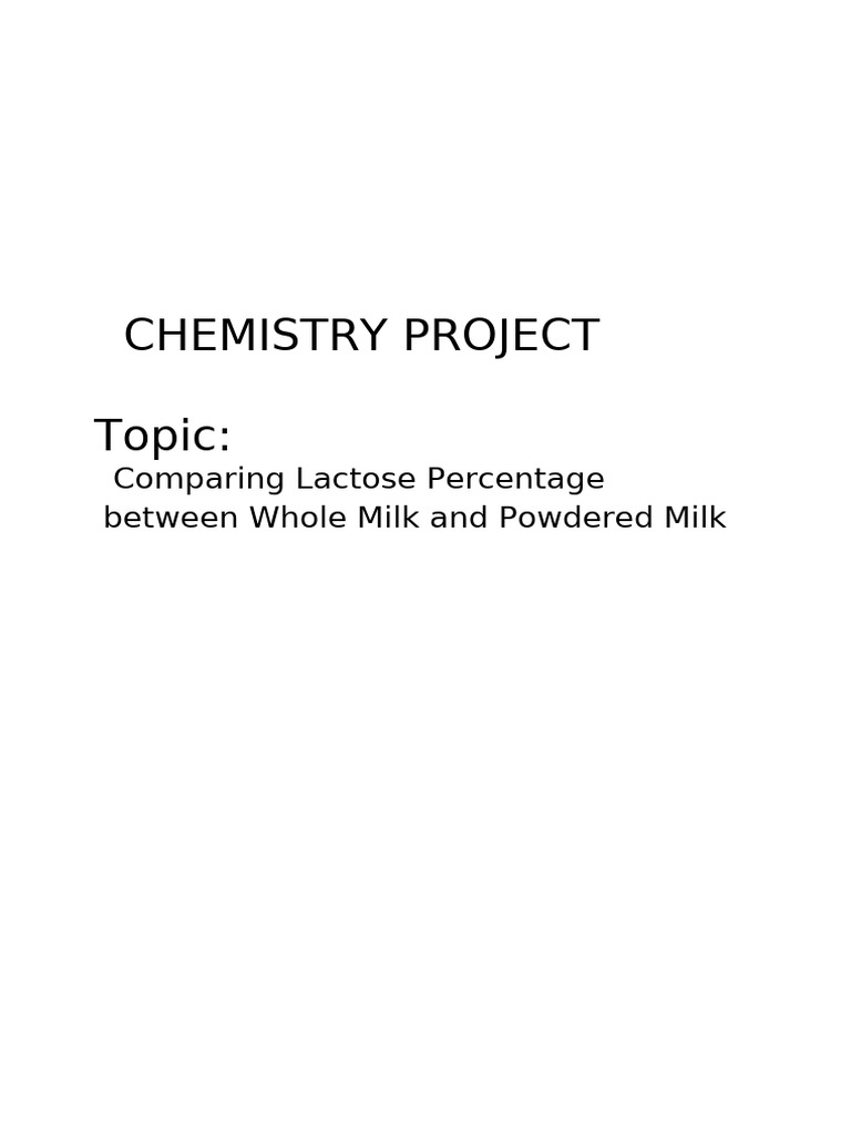 Lactose Present in Different Samples of Milk Project | PDF | Milk ...