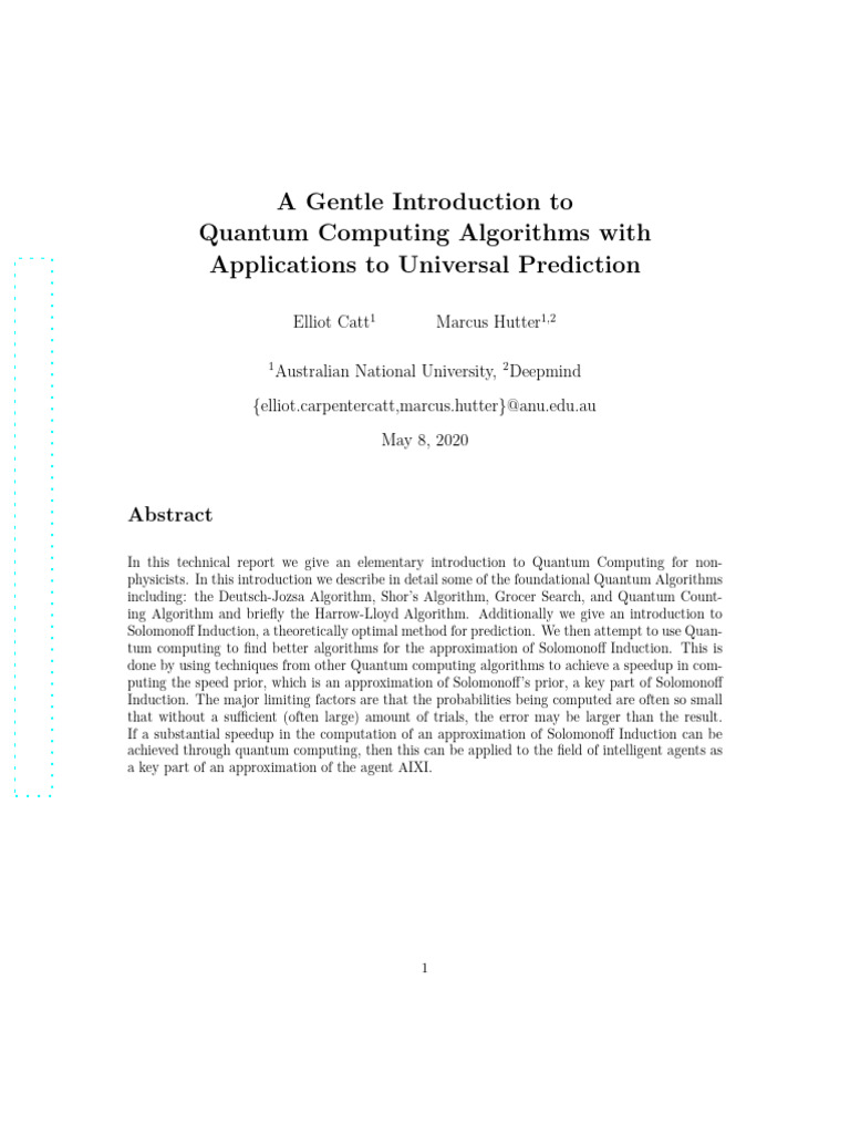 A Gentle Introduction to Quantum Computing | PDF A Gentle Introduction to Quantum Computing | PDF