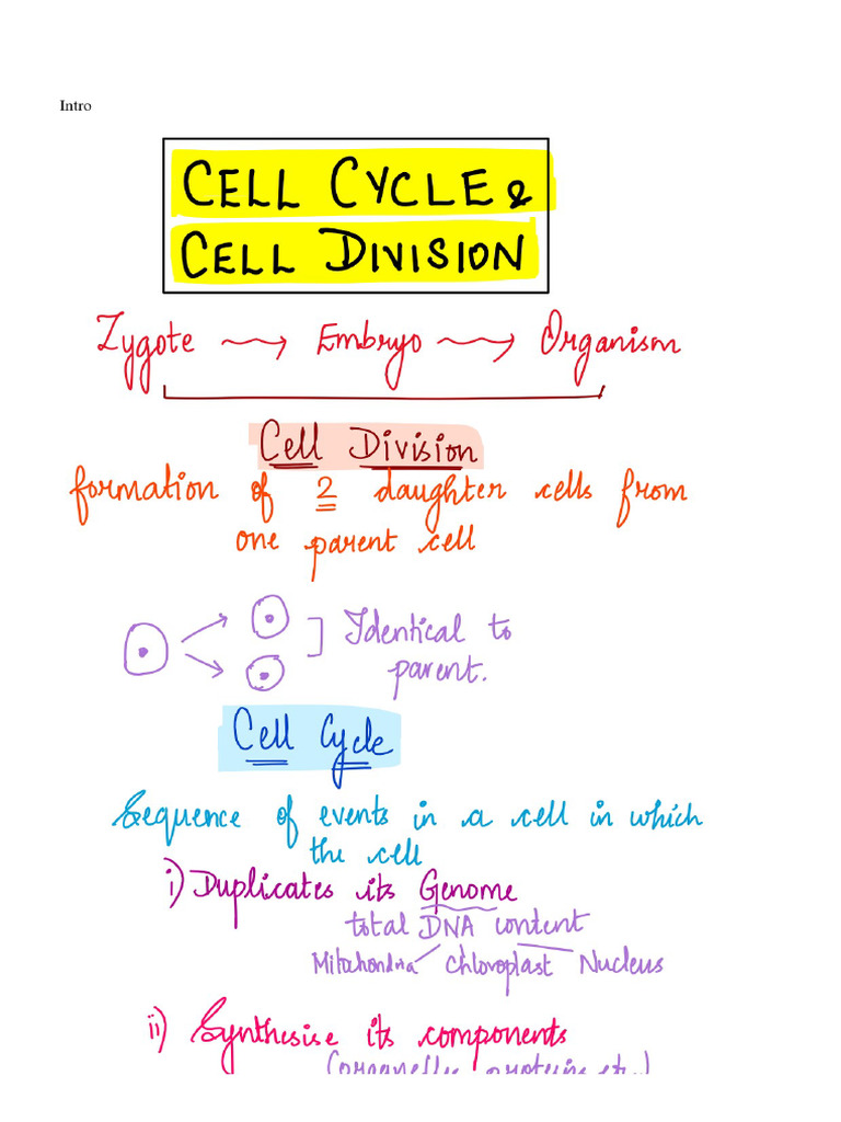 2.cell Cycle and Cell Division | PDF | Science & Mathematics