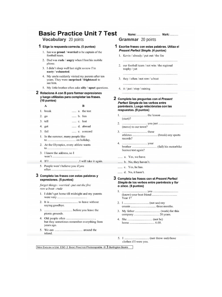 Unit 7 Practice Test | PDF