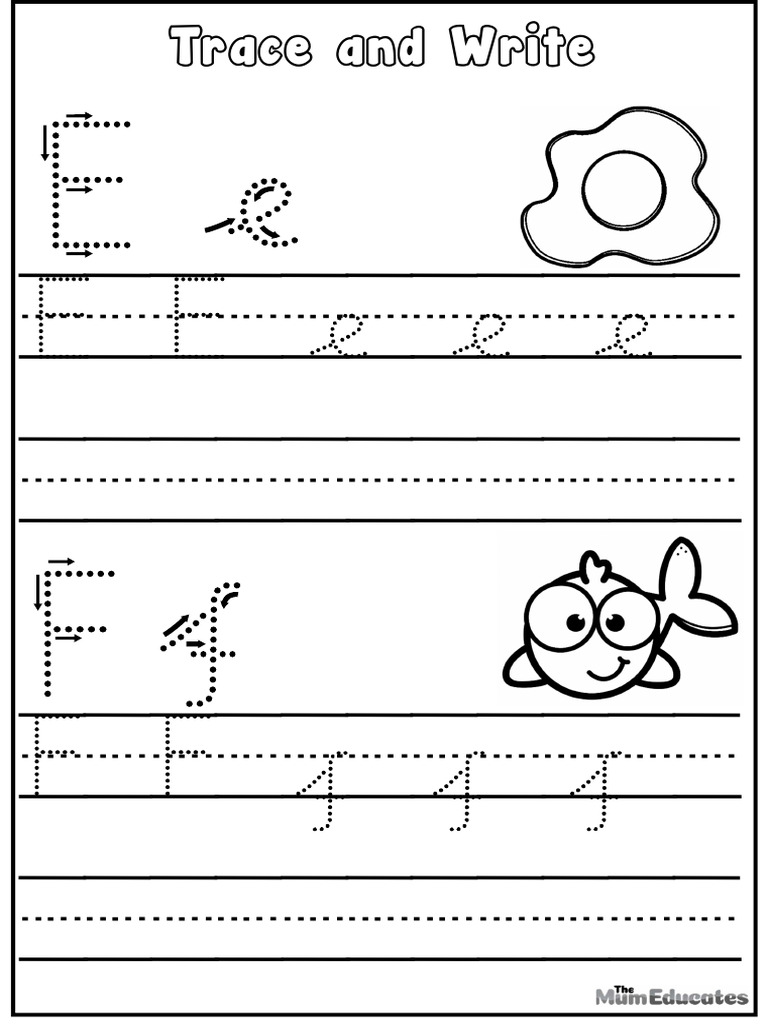 Alphabet Letters Tracing E and F TME | PDF
