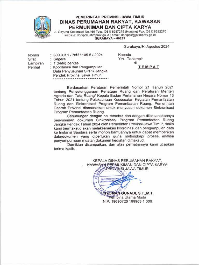 Surat Survey SPPR 2024 | PDF