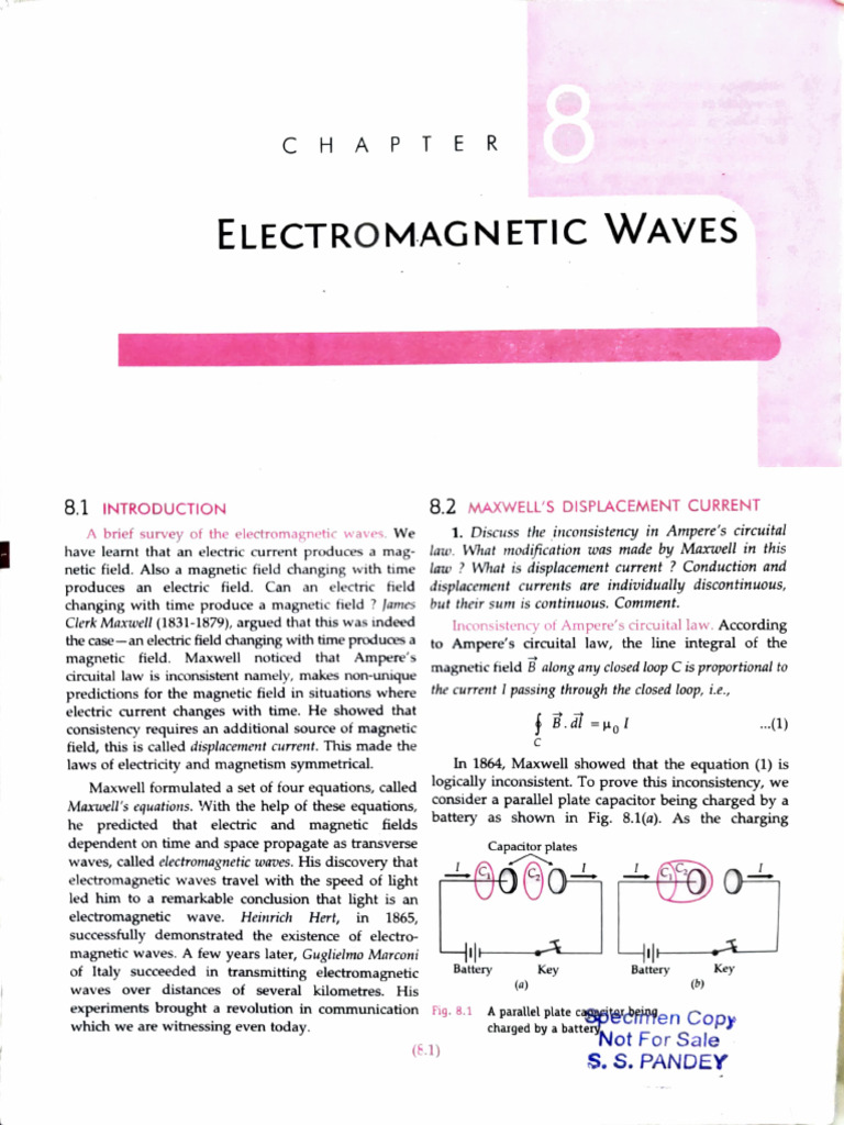 EMW SL Arora Notes | PDF | Electromagnetic Radiation | Waves