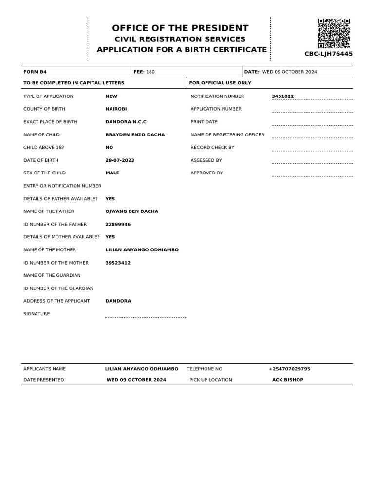CBC-LJH76445-B4 Form | PDF