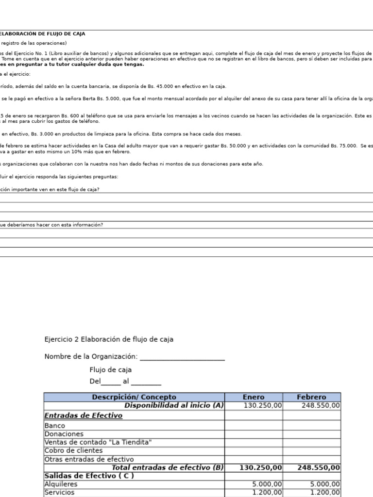 Ejercicio 2 - Flujo de Caja | PDF